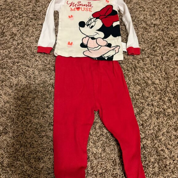Disney | Pajamas | Disney Junior Minnie Mouse Pajamas 2t White Red ...